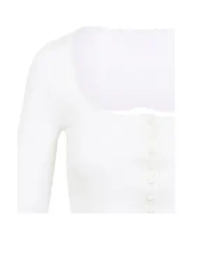 Chloé Scoop Neck Fitted Knit Cardigan With Lace Trim - White