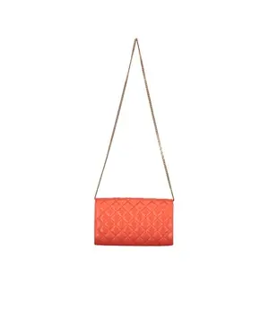 Versace Quilted Foldover Clutch Bag With Buckle Closure