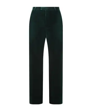 Gucci Stretch Velvet Wide-leg Trousers - Dark Green