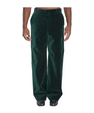 Gucci Stretch Velvet Wide-leg Trousers - Dark Green