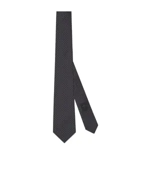 Gucci Gg Silk Jacquard Neck Tie - Black