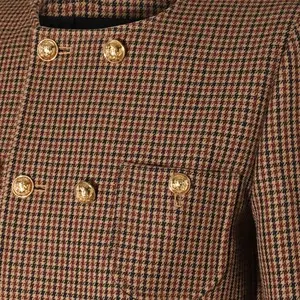 Celine Chelsea Jacket In Double Houndstooth Wool