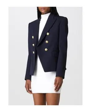 Balmain Notched Lapel Six-button Double-breasted Blazer