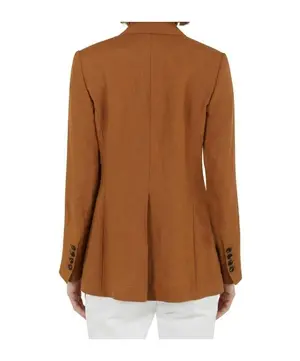 Eleventy Double-breasted Blazer With Striped Detailing - Brown