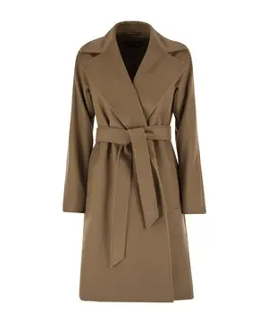 Max Mara Dravenna Pure Wool Belted Coat - Brown