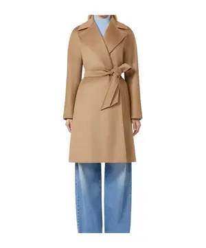Max Mara Dravenna Pure Wool Belted Coat - Brown
