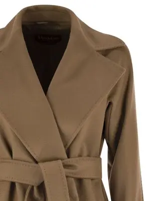 Max Mara Dravenna Pure Wool Belted Coat - Brown