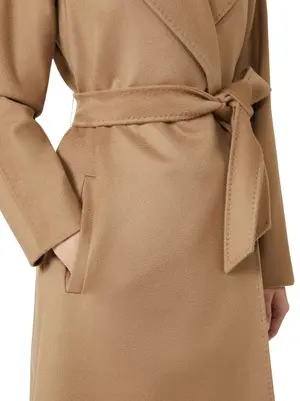 Max Mara Dravenna Pure Wool Belted Coat - Brown