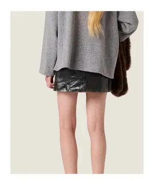 Miu Miu Leather Slit Mini Skirt