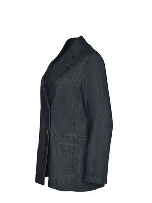 Max Mara Double Breasted Denim Blazer