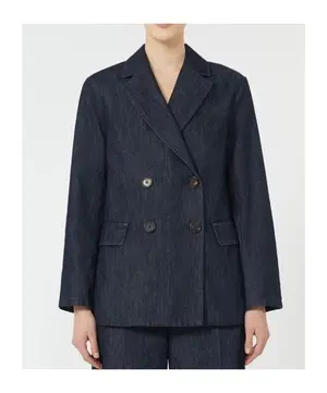 Max Mara Double Breasted Denim Blazer