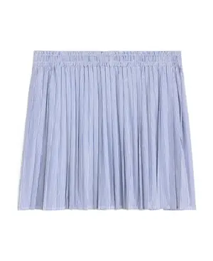 Celine Pleated Pajama Skirt In Striped Cotton