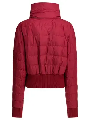 Moncler Cropped Quilted Down Jacket - Red