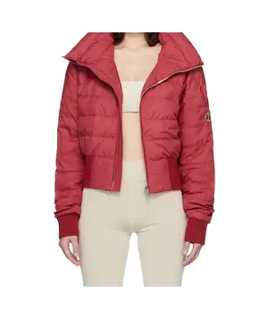 Moncler Cropped Quilted Down Jacket - Red