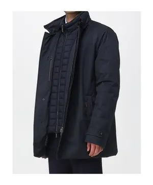 MOORER Reis Padded Coat - Navy Blue
