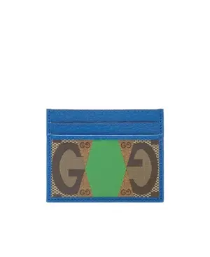 Gucci Gg Rhombus Printed Cardholder - Blue