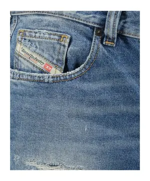 DIESEL® Straight Cut Distressed Jeans - Denim