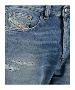 DIESEL® Straight Cut Distressed Jeans - Denim