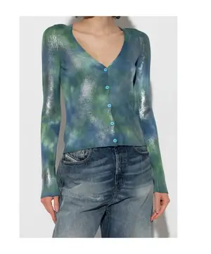 DIESEL® Tie-dye V-neck Cardigan