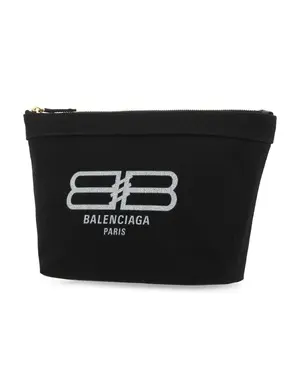 Balenciaga Logo-print Cotton Makeup Bag