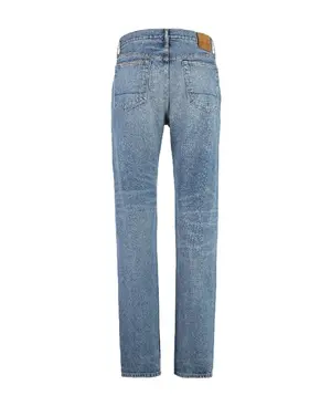 TOM FORD Button Zipper Denim Trousers - Blue