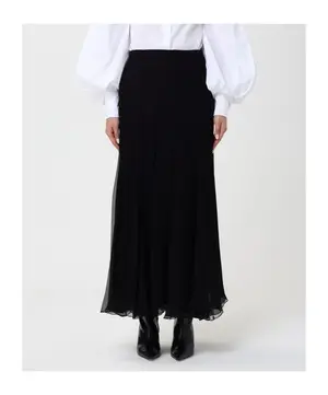 Chloé Pleated Chiffon Midi Skirt