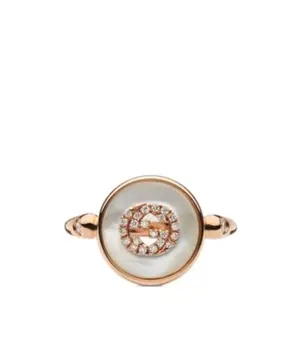 Gucci Interlocking 18k Diamond Ring - Yellow