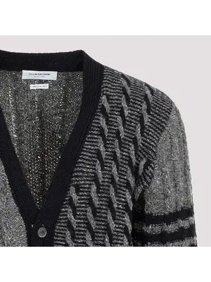 Thom Browne 4-bar Stripe Detailed Cardigan