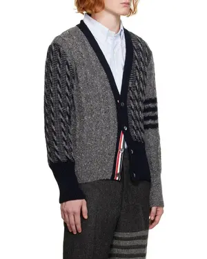 Thom Browne 4-bar Stripe Detailed Cardigan