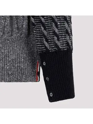 Thom Browne 4-bar Stripe Detailed Cardigan
