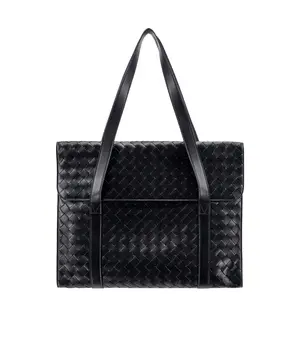 Bottega Veneta Intrecciato Briefcase - Black