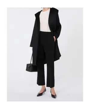 Max Mara Belted Hooded Coat - Black