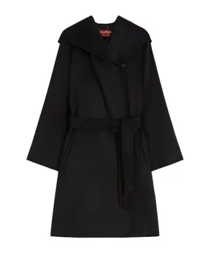 Max Mara Newmang Belted Hooded Coat - Black