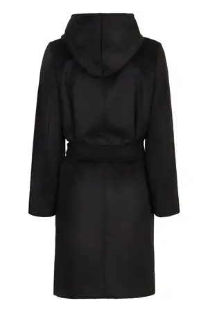 Max Mara Newmang Belted Hooded Coat - Black