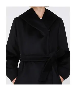 Max Mara Newmang Belted Hooded Coat - Black