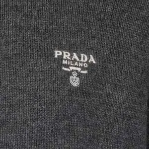 Prada Logo Embroidered Full-zip Knit Cardigan