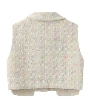 Marissa Chiara Sleeveless Vest With Notched Lapel And Pocket Details