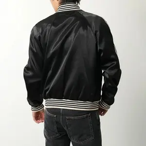 Celine Embroidered Teddy Jacket In Satin-finish Nylon - Black
