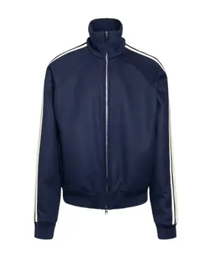 Bottega Veneta Zip-up Track Jacket With Contrast Ribbon Detail - Blue