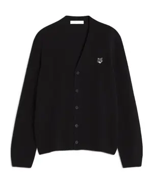 Maison Kitsuné Fox Head Comfort Cardigan - Black