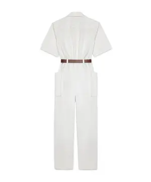 Saint Laurent Jumpsuit In Cotton Gabardine - White