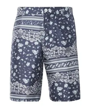 Fendi Silk Bandana Printed Bermuda Shorts - Blue