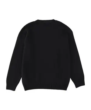 MSGM Logo Patch Crewneck Knitted Jumper - Black