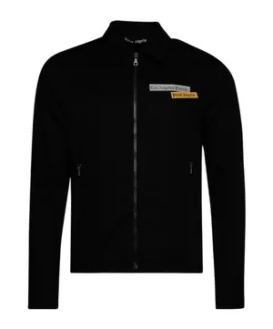 Palm Angels X La Times Logo Printed Zip Jacket - Black