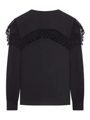 Chloé Long-sleeved Shirt With Graphic Pattern And Lace Embellishments