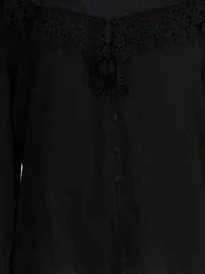 Chloé Long-sleeved Shirt With Graphic Pattern And Lace Embellishments