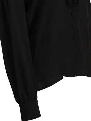 Chloé Long-sleeved Shirt With Graphic Pattern And Lace Embellishments