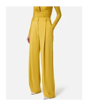 Elisabetta Franchi Pleated Wide-leg Trousers
