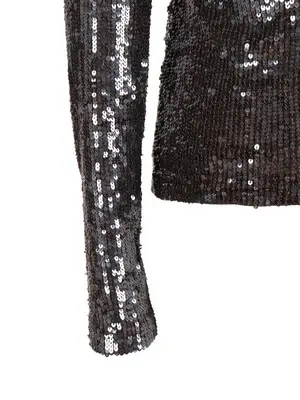 P.a.r.o.s.h Sequin Embellished Crewneck Blouse - Black
