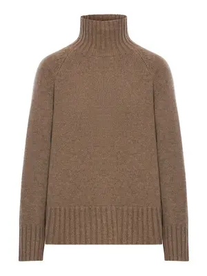 Max Mara Wool And Cashmere Yarn Polo-neck Sweater - Brown